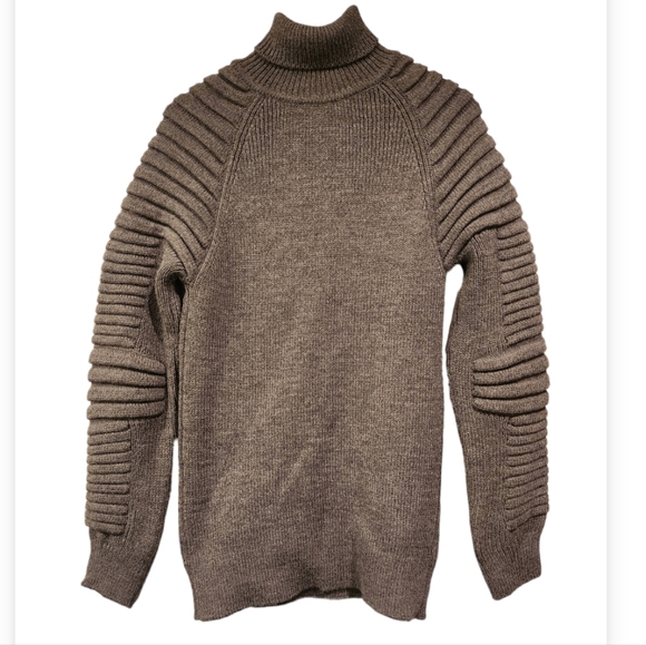 Ce&Ce | Sweaters | Cece Mens Grey Turtle Neck Rib Shoulderarm Sweater ...